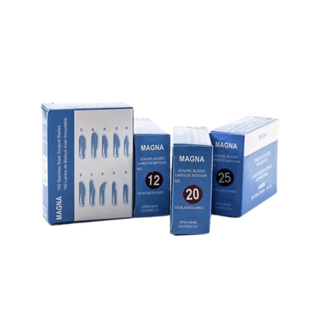 #10 Premium Dermaplaning Blades, Stainless Steel, Sterile Box of 100 ...