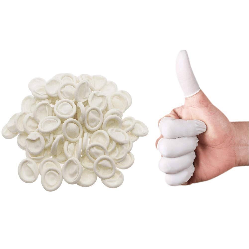 Latex Finger Cots, White/Pink/Yellow, Pack of 100 ...