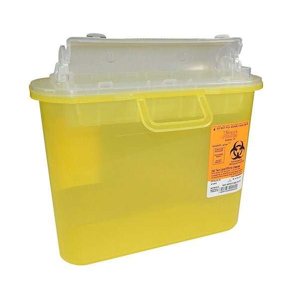 Sharps Container, Yellow 5.4 qt (5.1 Liter) – DermaplaningSupplies.com
